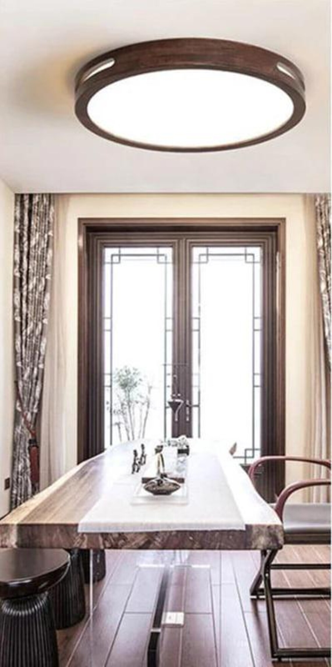 Minimalist Wooden LED Ceiling Lamp, Ultra-thin Modern Flush Mount Light ...