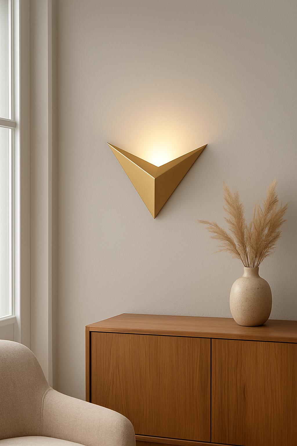 Geometric Triangle Wall Sconce, Modern LED Accent Light, Black White or ...