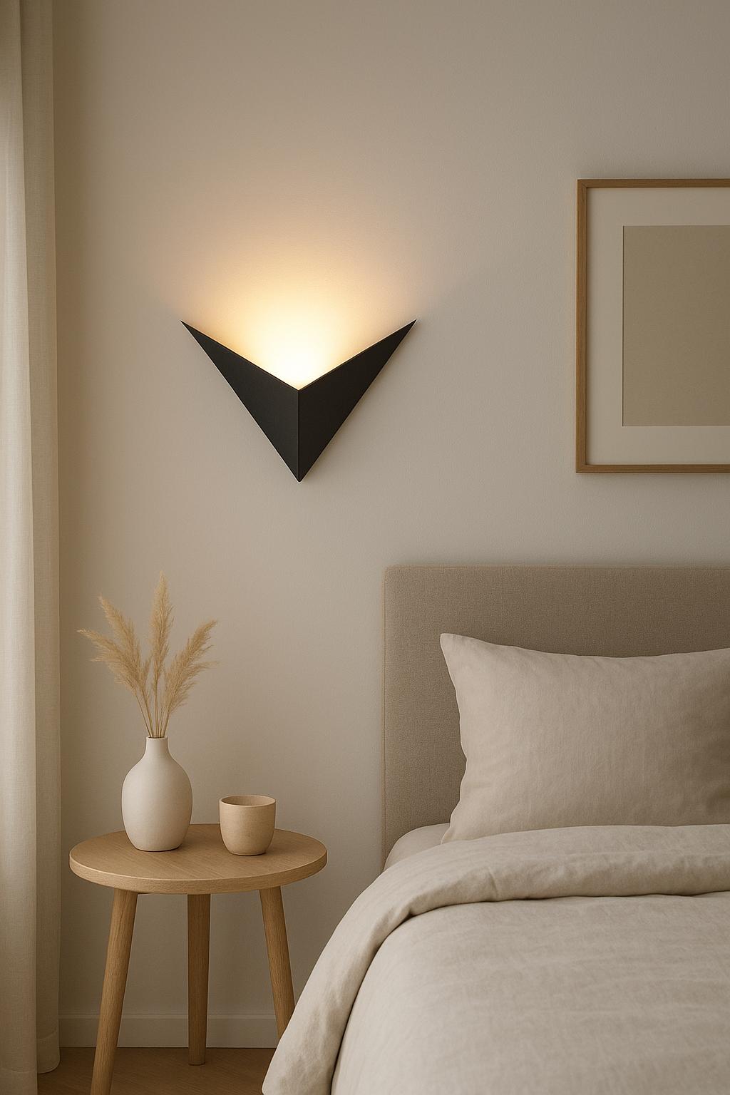 Geometric Triangle Wall Sconce, Modern LED Accent Light, Black White or ...
