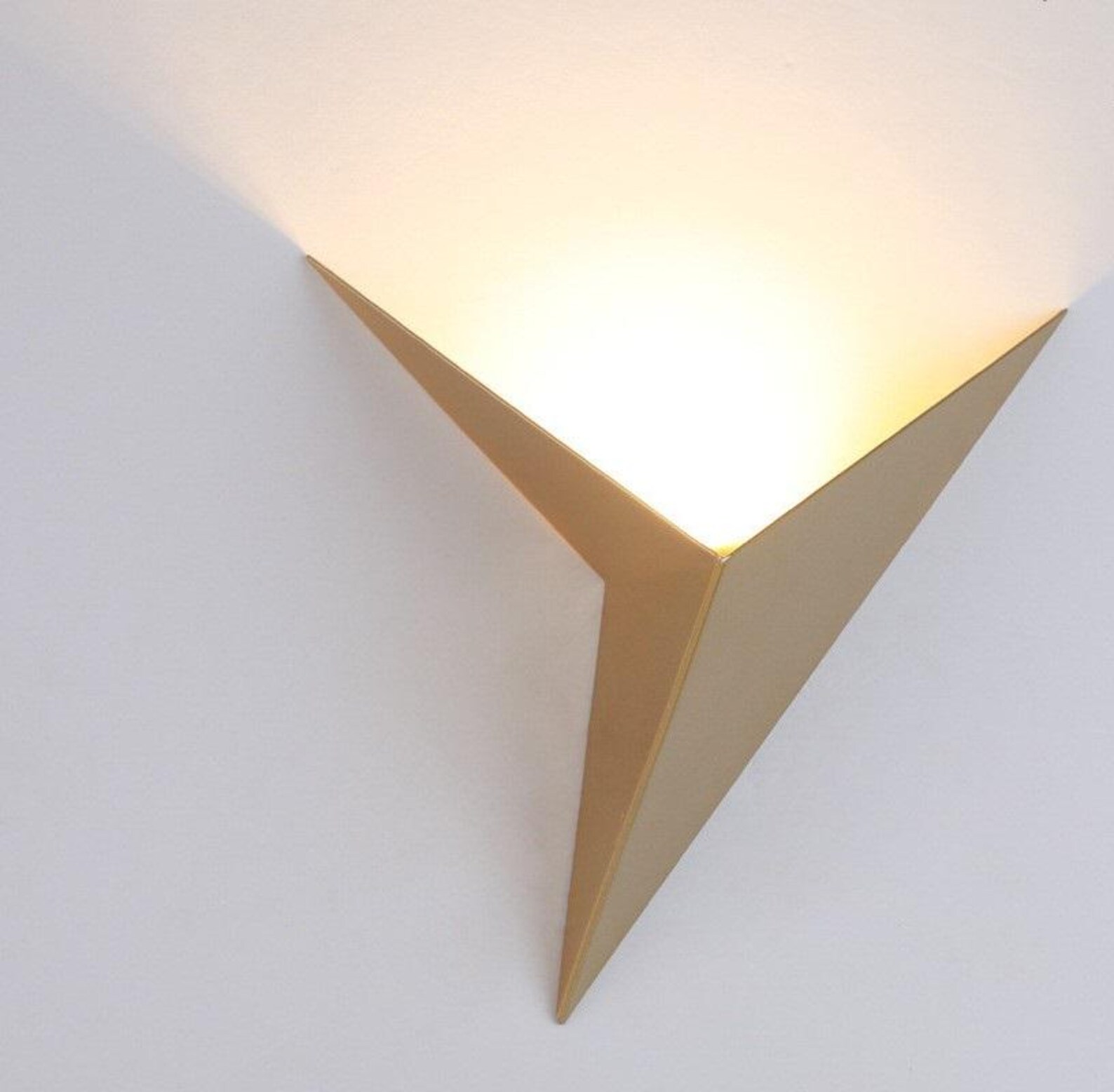 Geometric Triangle Wall Sconce, Modern LED Accent Light, Black White or ...
