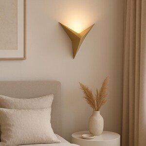 Geometric Triangle Wall Sconce, Modern LED Accent Light, Black White or ...