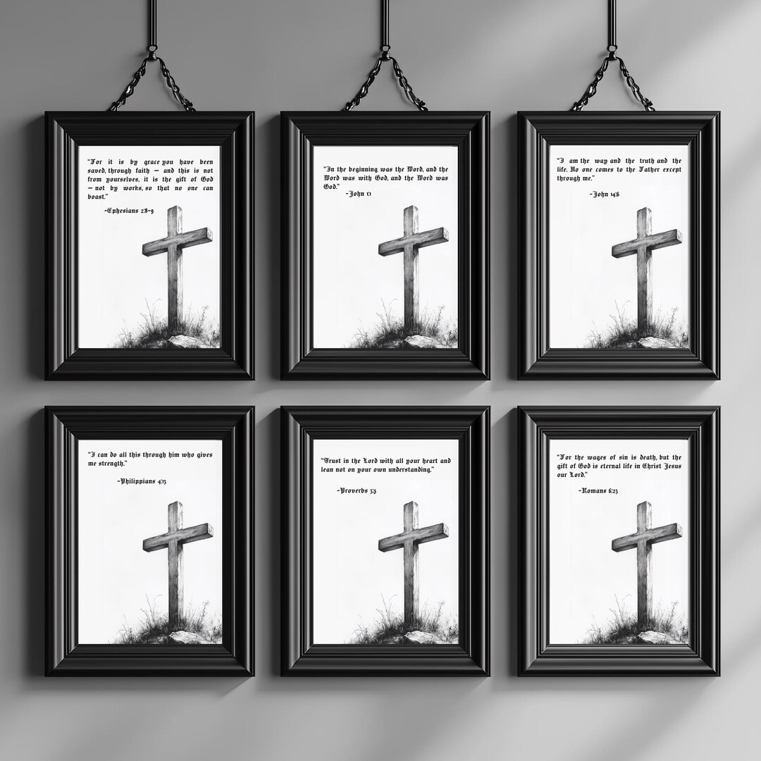 10 Bible Verse Wall Art Christian Bible Verses Picture John 3:16 Art ...