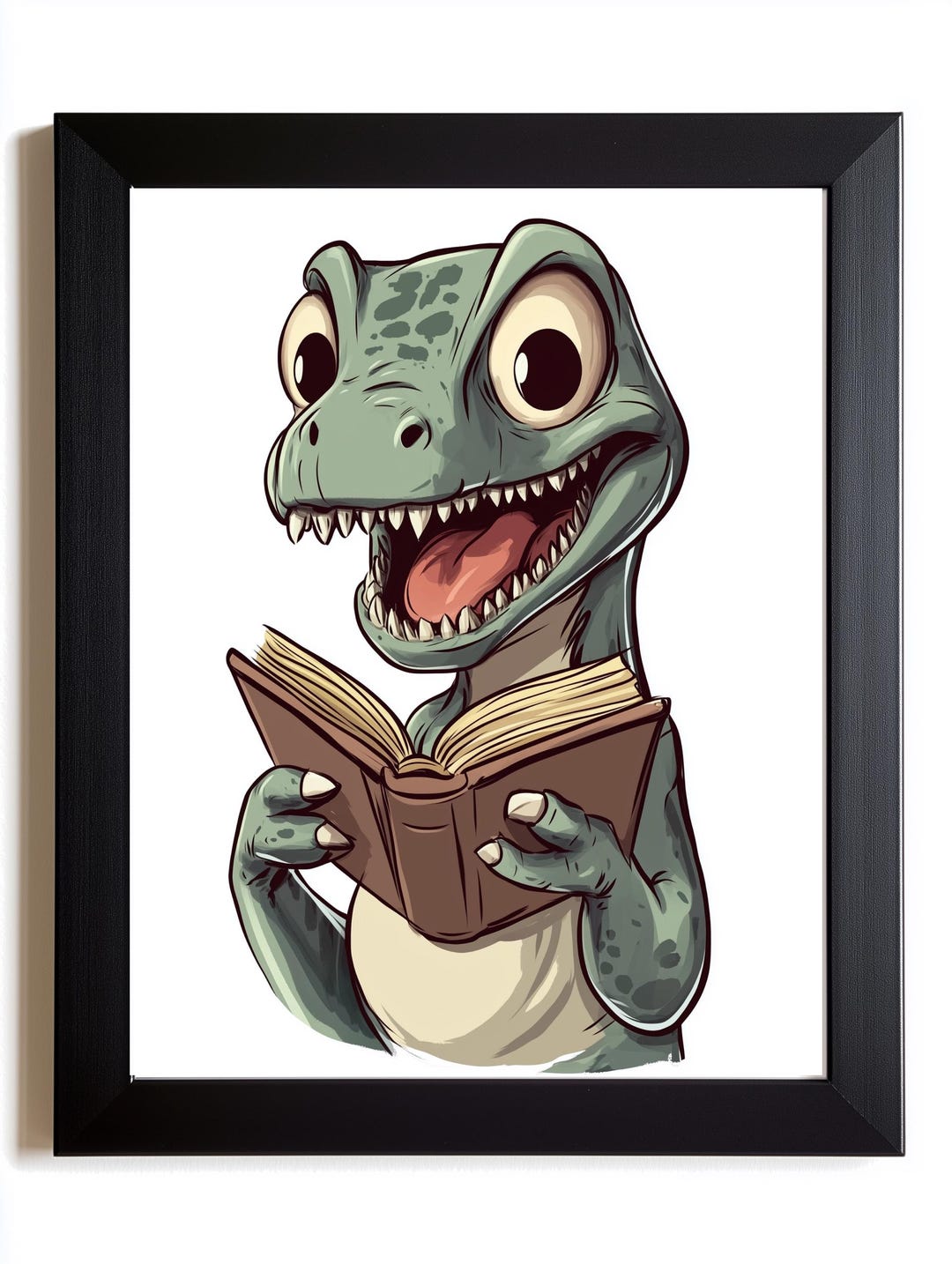 Dinosaur Reading Art | Digital Download Wall Art | Cool Dinosaur | Boy ...