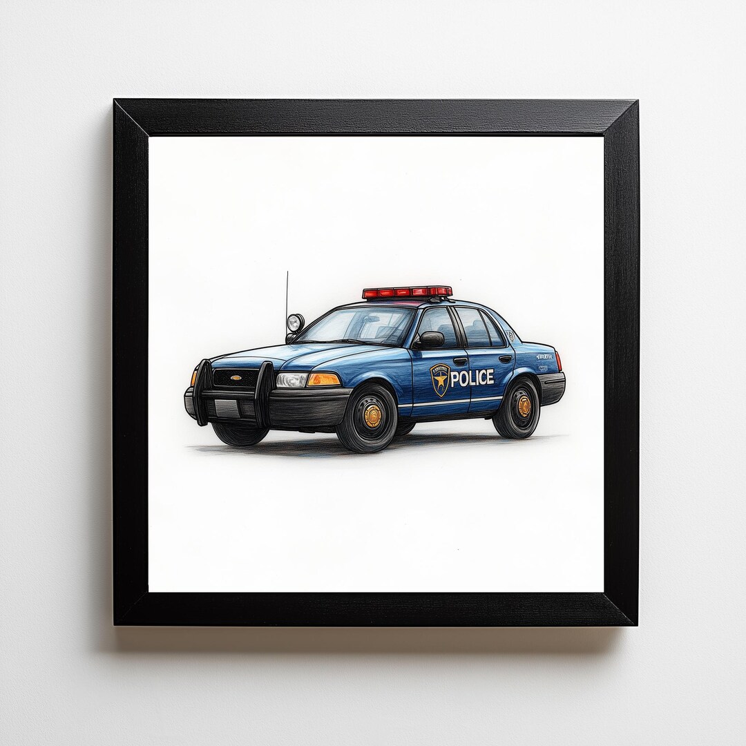 Police Car Art | Digital Download Wall Art | Cops | Emergency Vehicles ...