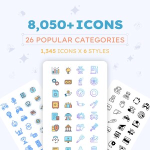 8050+ Premium Icon Pack | 6 Styles, 26 Categories | UI Design Assets ...