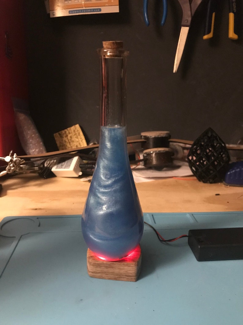 Swirling Blue Potion Bottle Light - Etsy