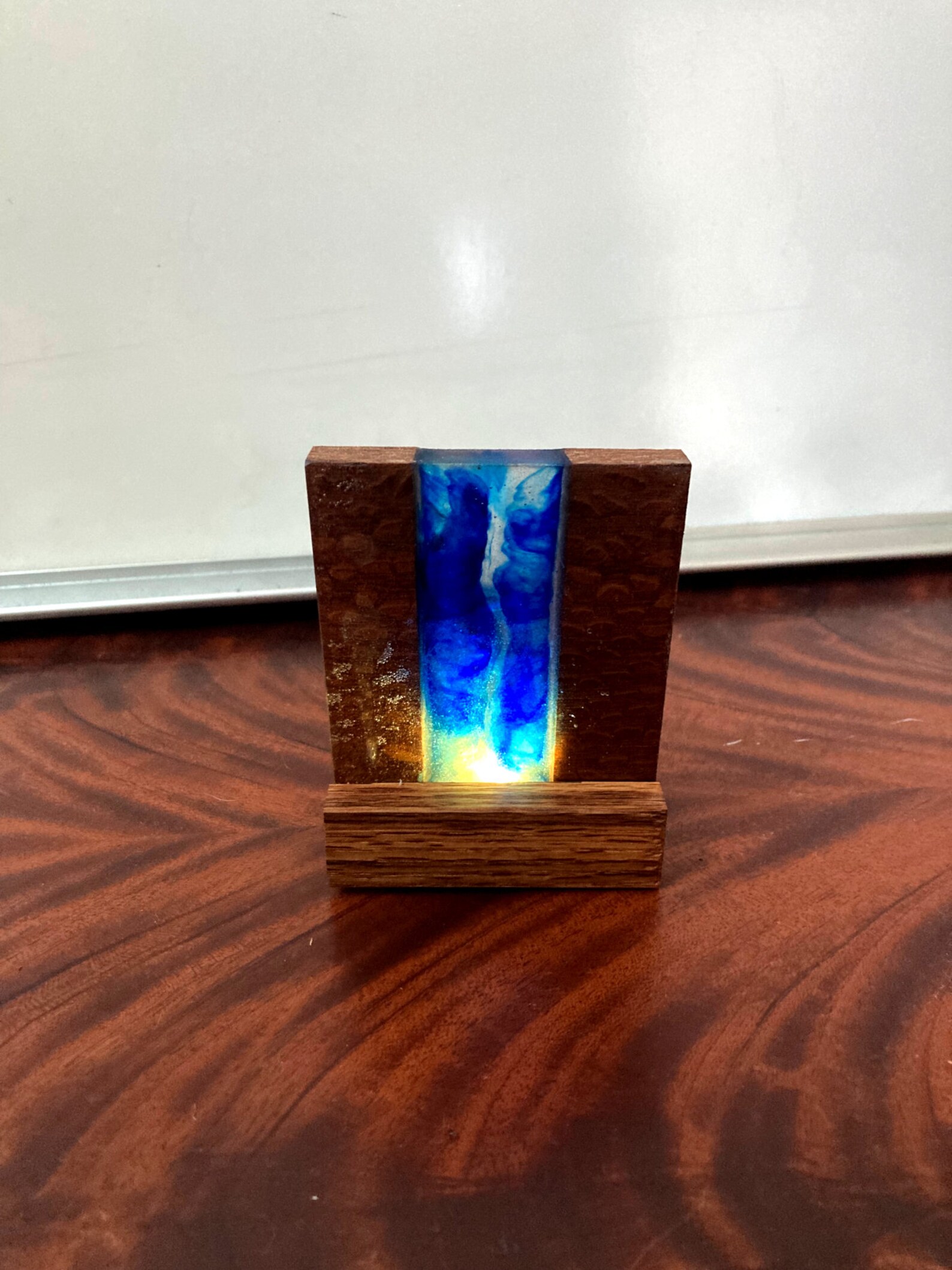 Tigerwood and Blue Swirling Resin Light - Etsy