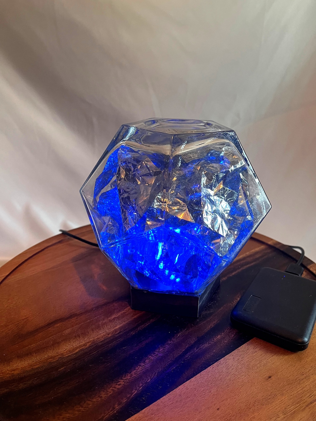 7" Meditation Lantern Light - Hexagon Glass With Reflective Foil ...