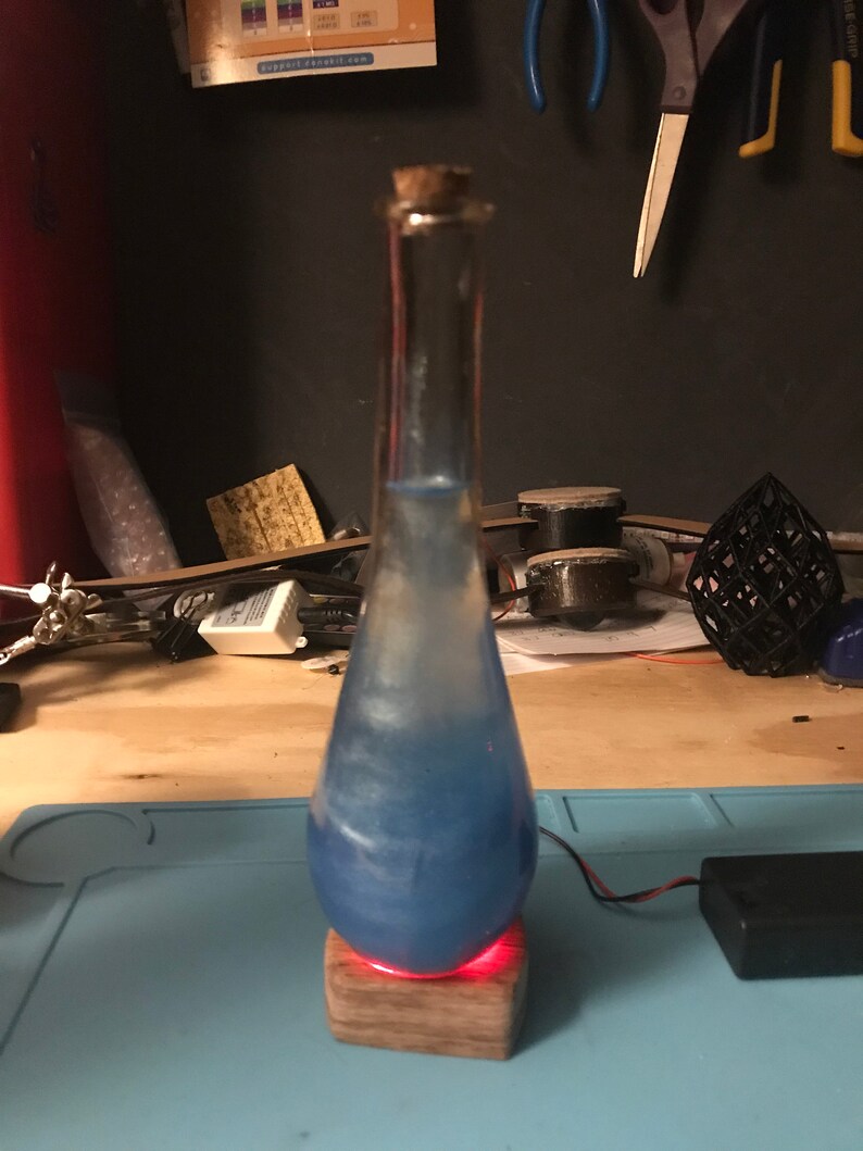 Swirling Blue Potion Bottle Light - Etsy
