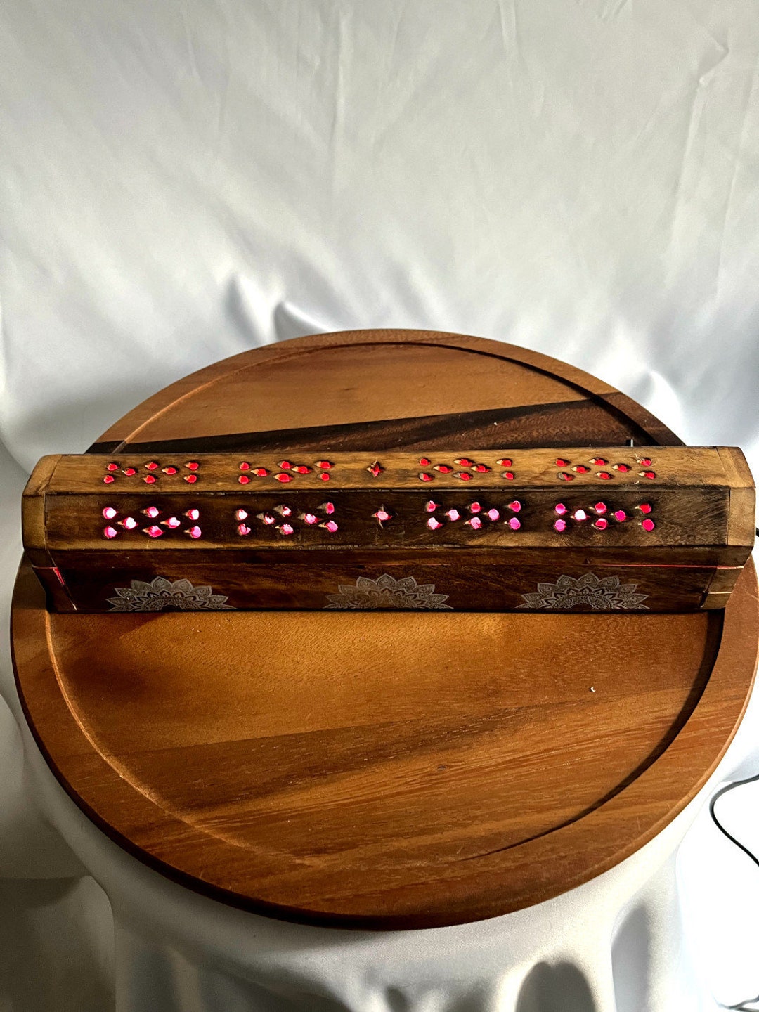 9" Wide Wooden Meditation Lantern Light and Incense Burner - Relaxing ...