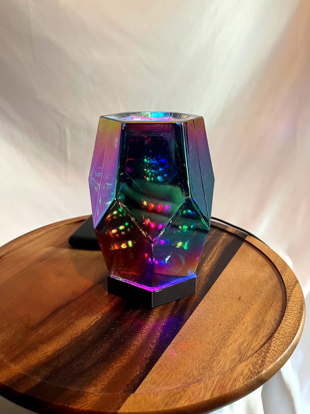 7" Meditation Lantern Light - Hexagon Rainbow Infinity Mirror, Relaxing ...