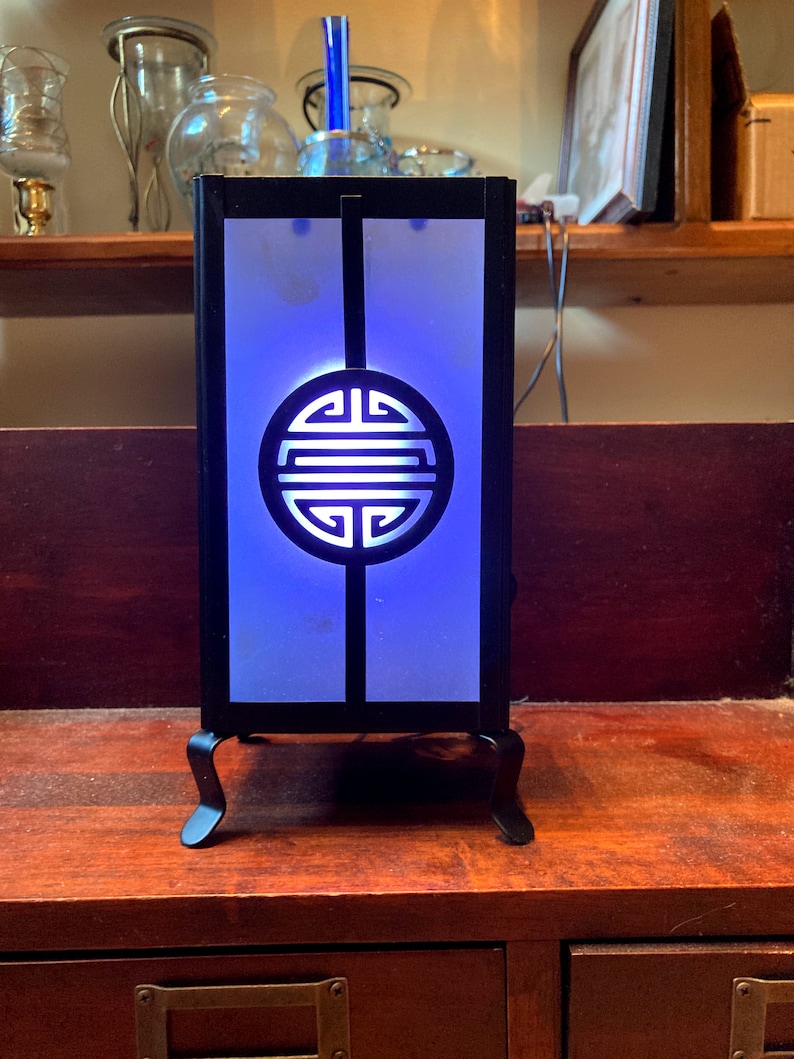 Japanese Lantern Meditation Light Frosted Glass, Zen Breathing Lamp for ...