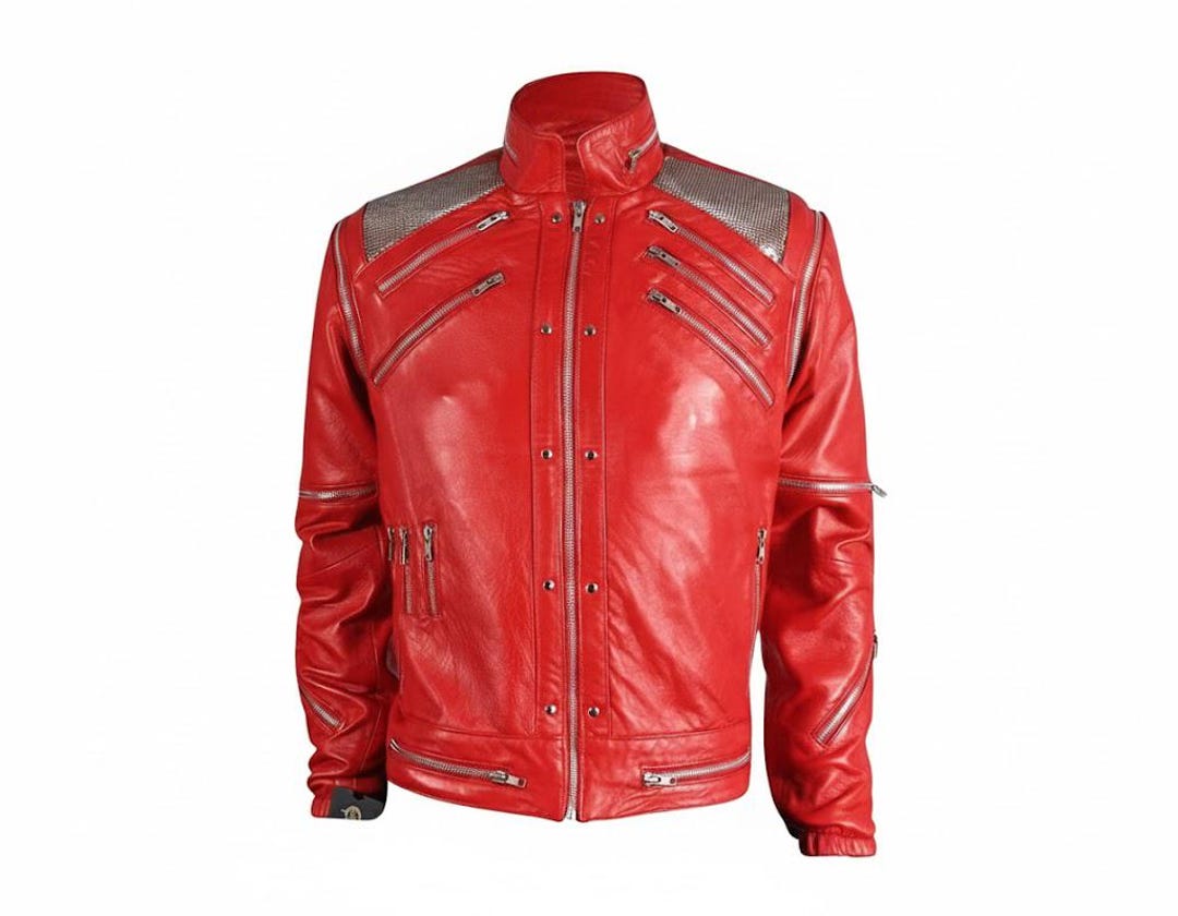 Ultimate MJ Beat It Red Cosplay Motorcycle Jacket – Red MJ Rockstar ...