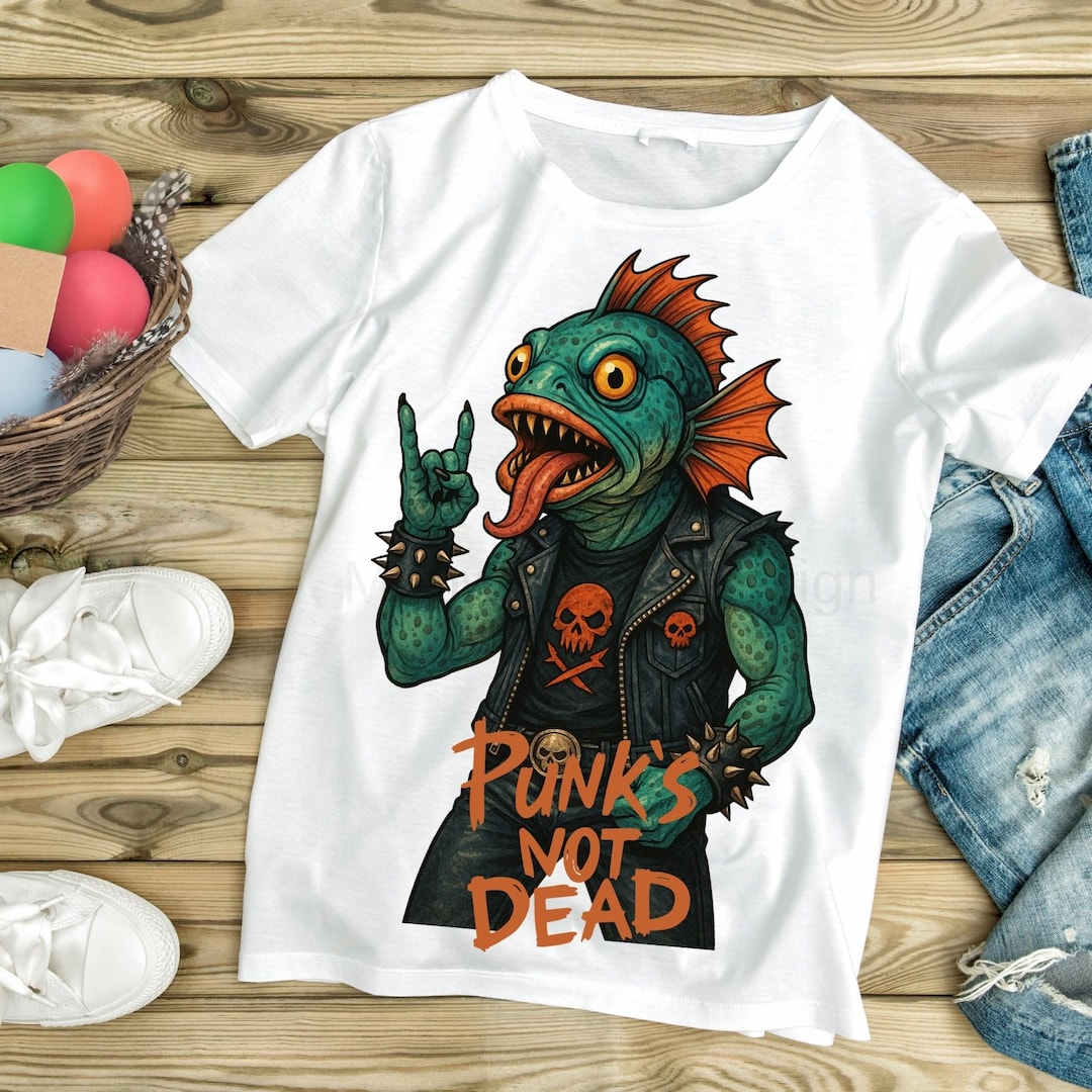 Funny Punk Rock Animal Clipart, Digital Download Edgy Monster Art Print ...