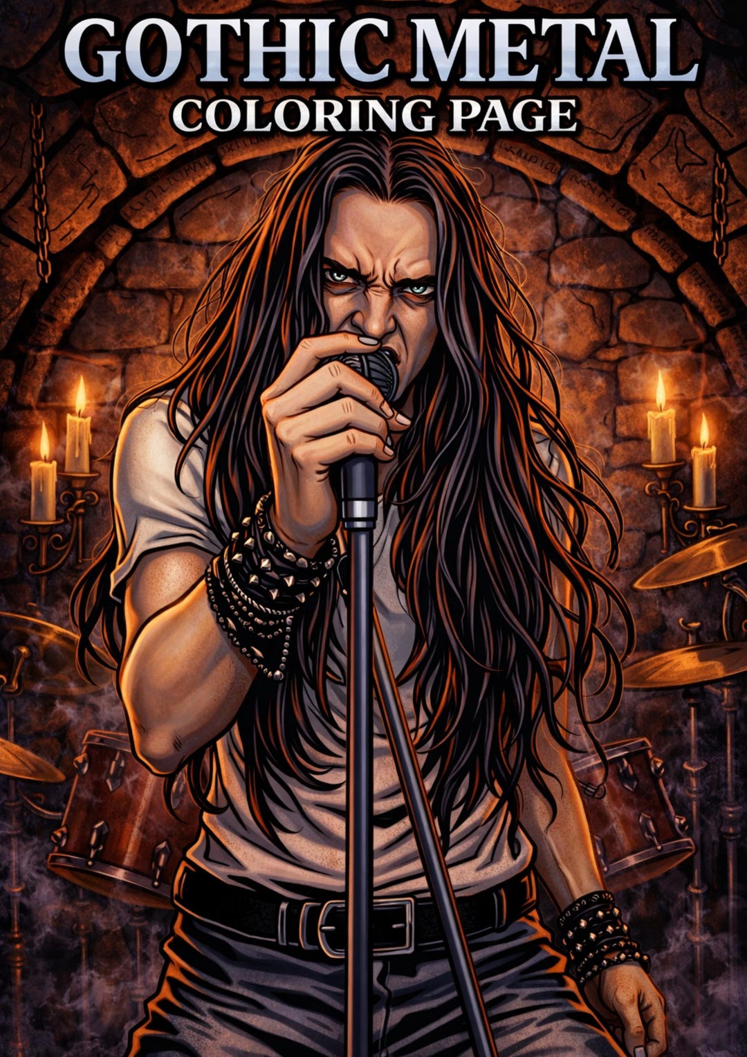 Gothic Metal Coloring Book , Dark Fantasy Music Printable Art - Etsy