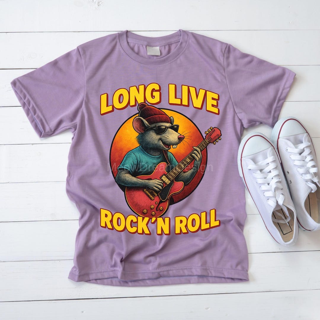 Cool Rat Clipart PNG, Funny Animal Rock Art, Rat Playing Guitar, Retro ...