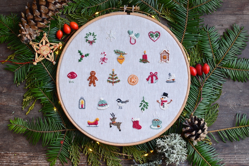 Christmas Mini Embroideries - Northern - Digital PDF Sewing Pattern ...