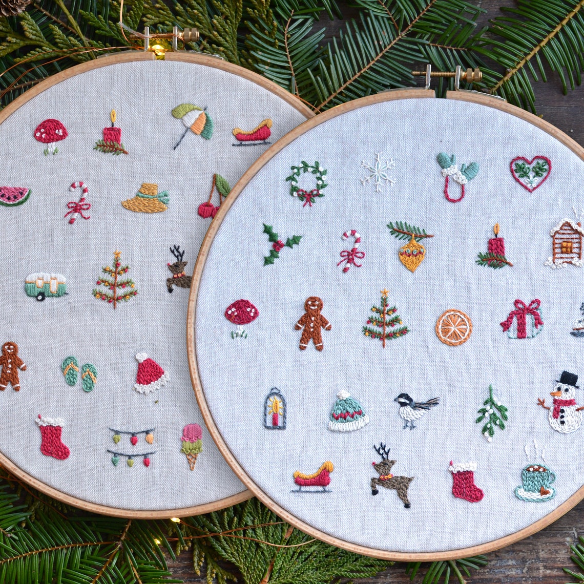 Christmas Mini Embroideries BUNDLE Northern and Southern - Etsy