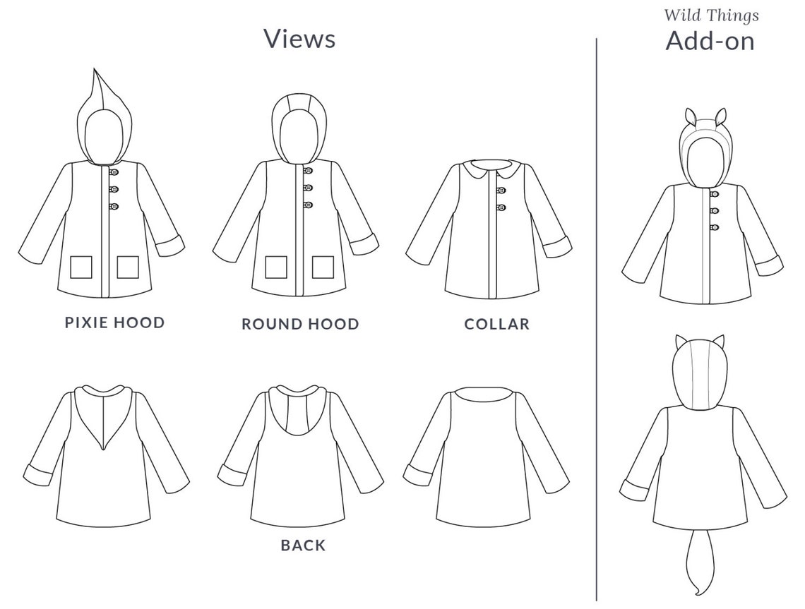 Pixie Pea Coat Child Digital PDF Pattern - Etsy