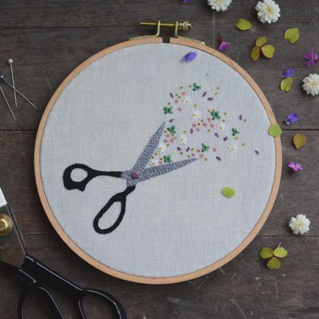 Enchanted Shears Embroidery Pattern – Floral Confetti (digital PDF) - Etsy