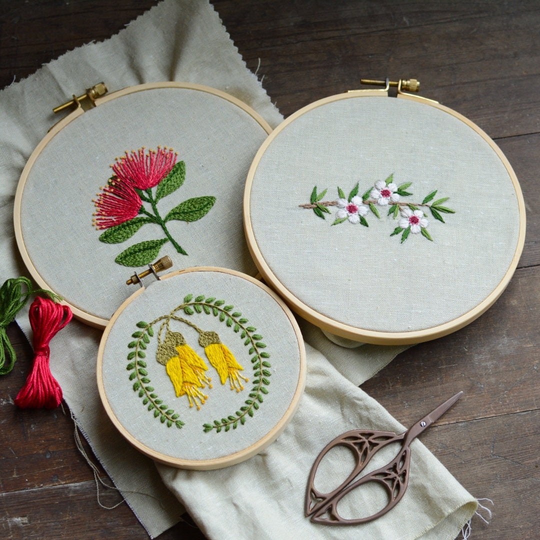 New Zealand Flower Embroidery Collection BUNDLE - Digital PDF Sewing ...