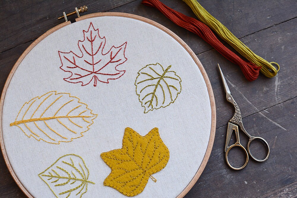 Leaf Embroidery North American Collection Digital PDF - Etsy