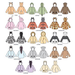 Animal Coat Child Digital PDF Pattern - Etsy