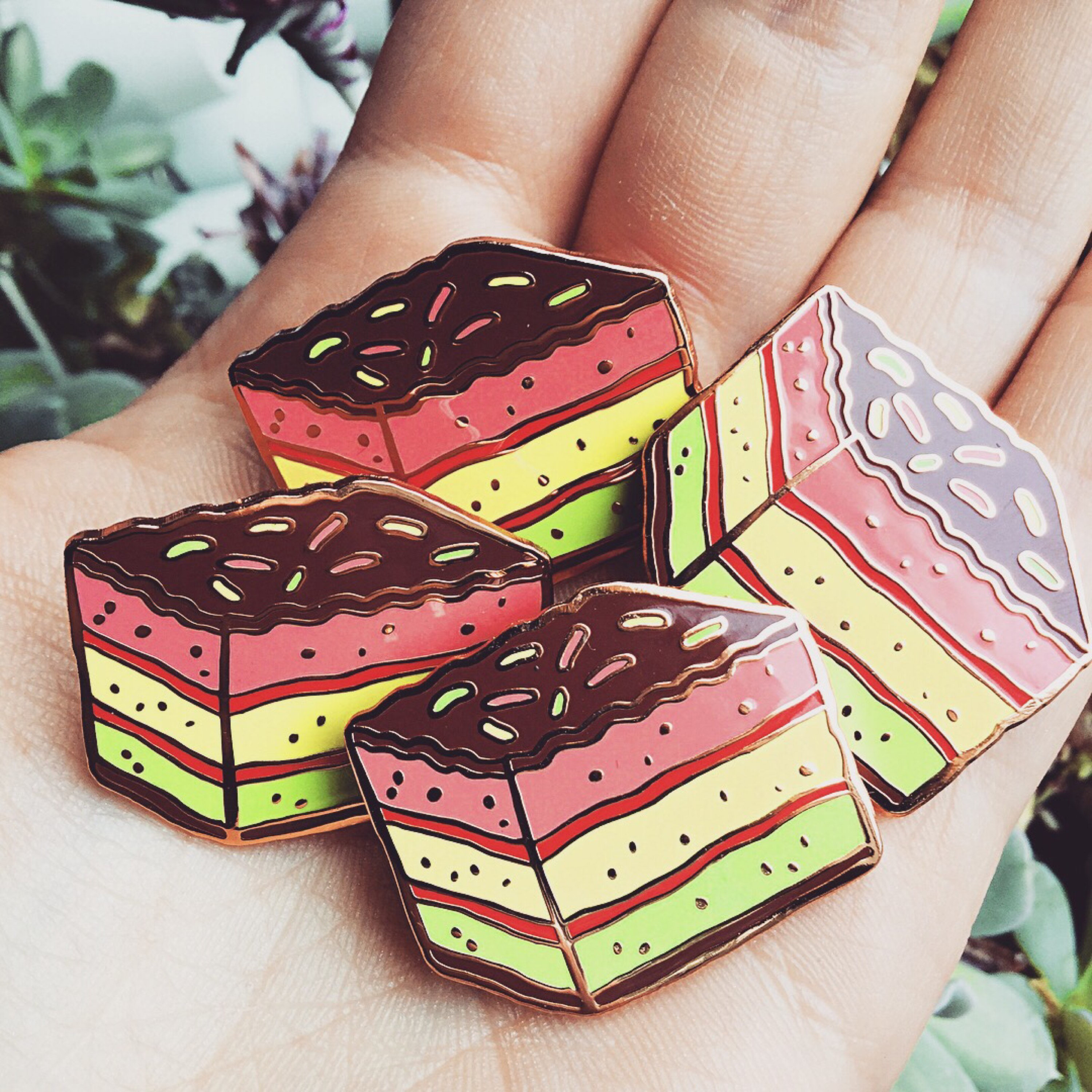 Rose Gold Rainbow Cookie Pins - Etsy