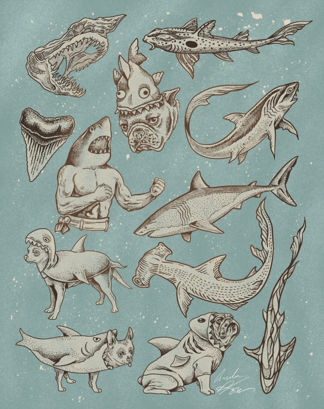 Shark Week 2023 8x10" Print - Etsy