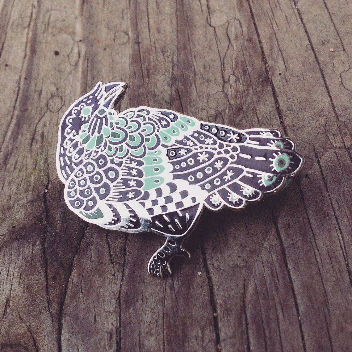 Enamel Raven Pins - Etsy