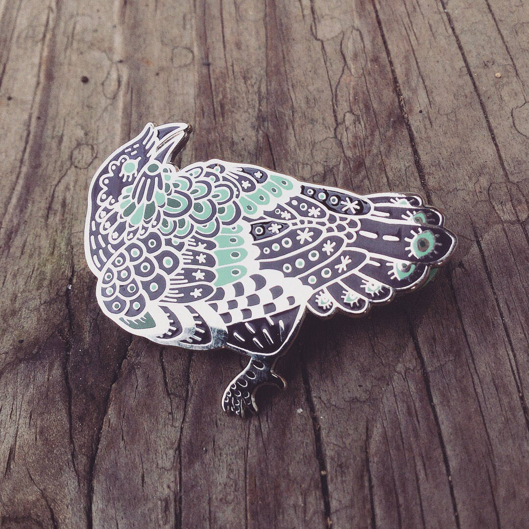 Enamel Raven Pins - Etsy