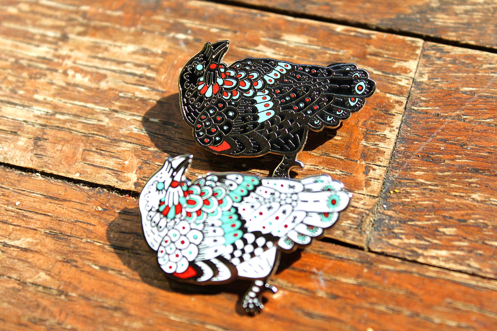 Enamel Raven Pins - Etsy