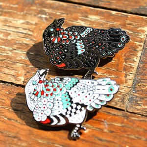 Enamel Raven Pins - Etsy
