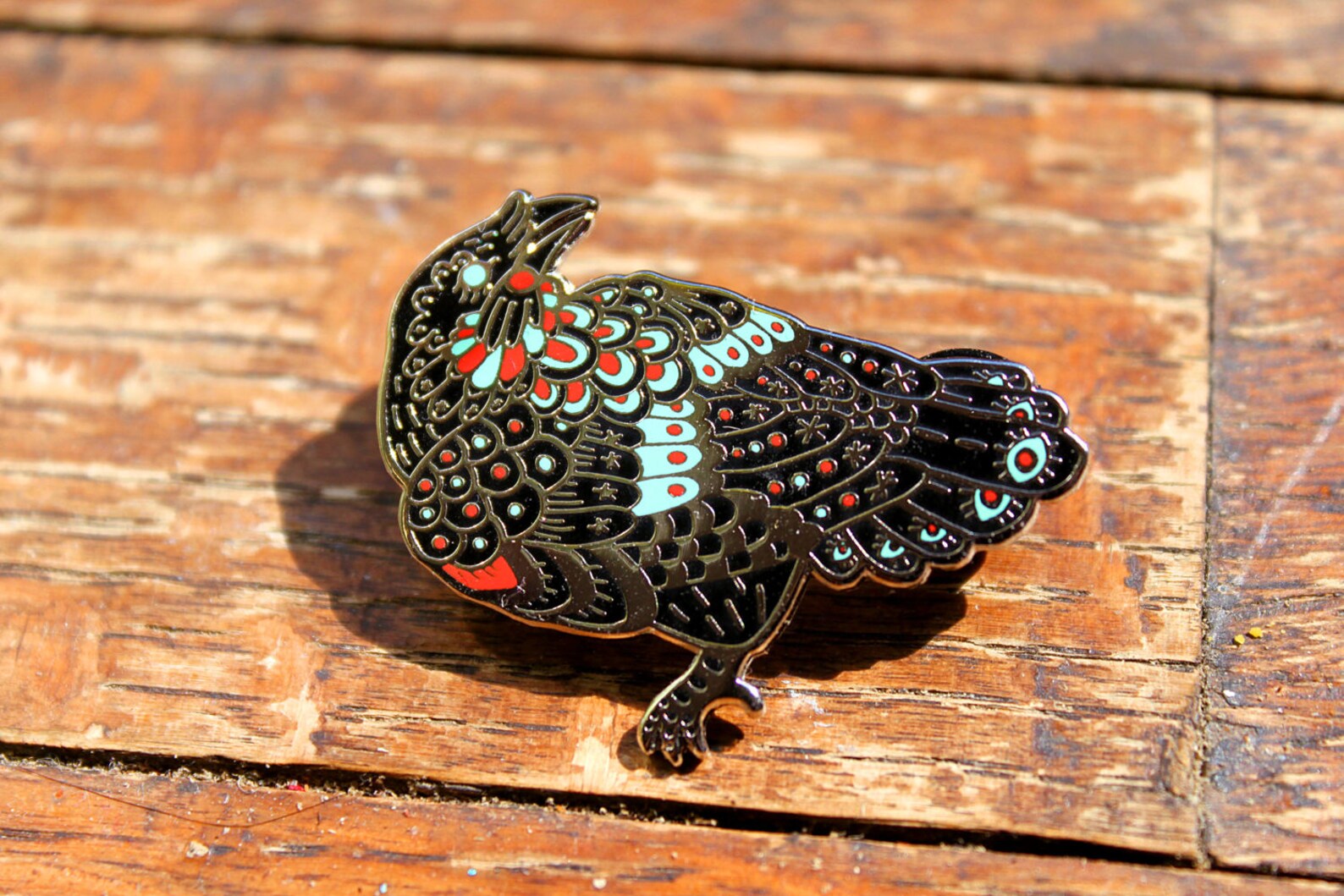 Enamel Raven Pins - Etsy