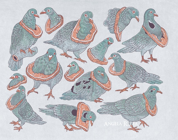 Pigeon Bread Necklace 8x10 Print - Etsy