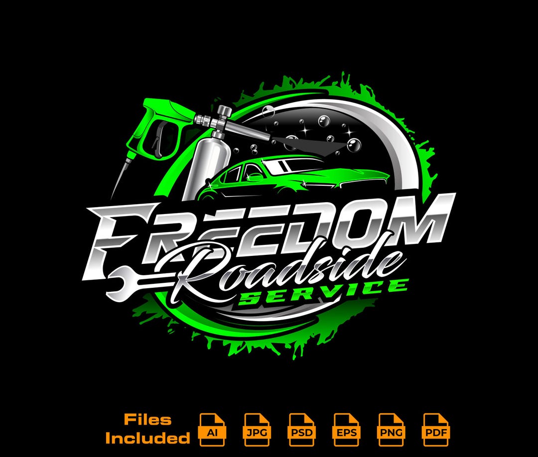 Custom Roadside Service Logo, Car Wash Logo, Auto Repair Logo, Auto ...