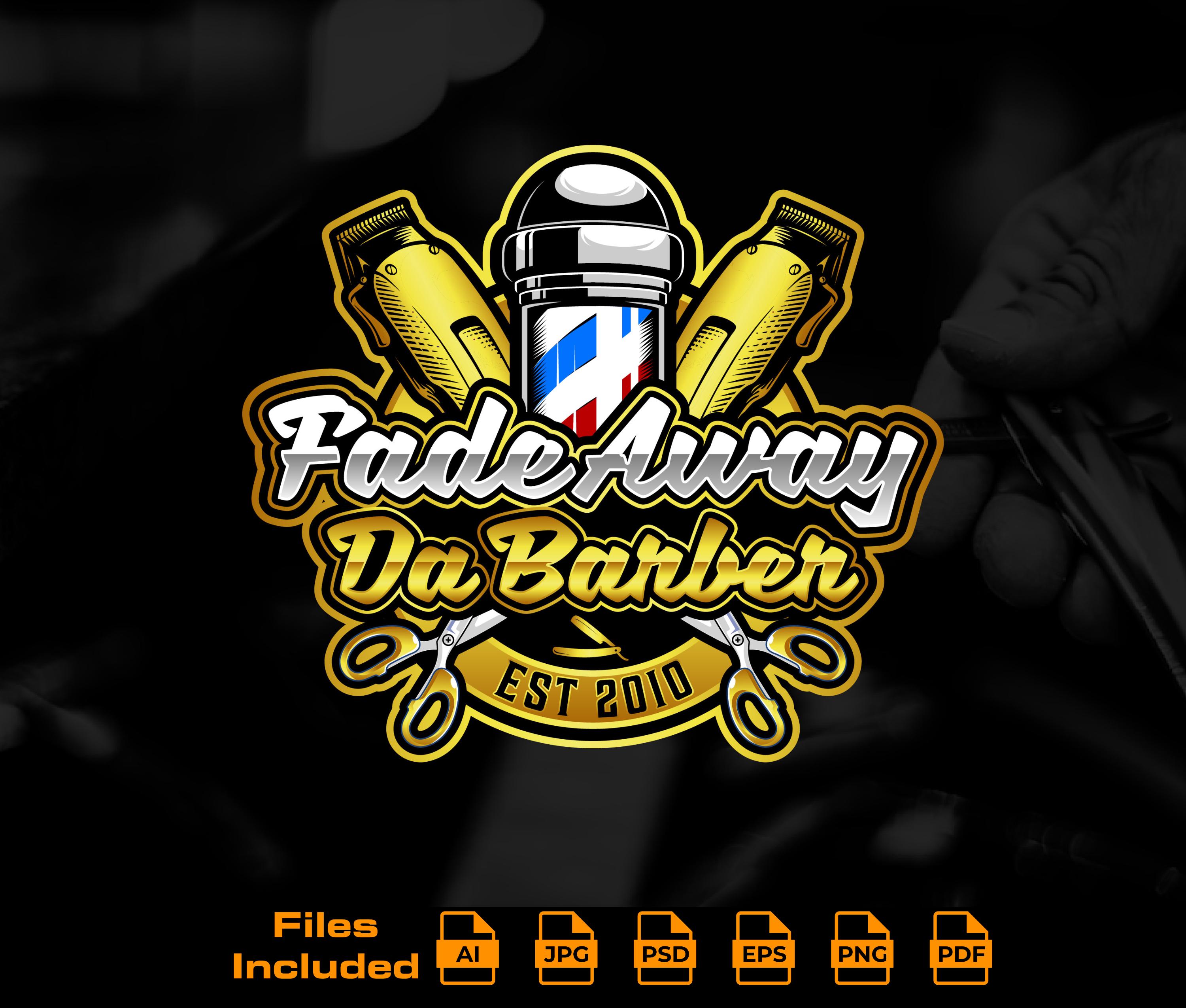 Custom Barbershop Logo Fade Haircut Logo Barber Scissors Logo Hair ...