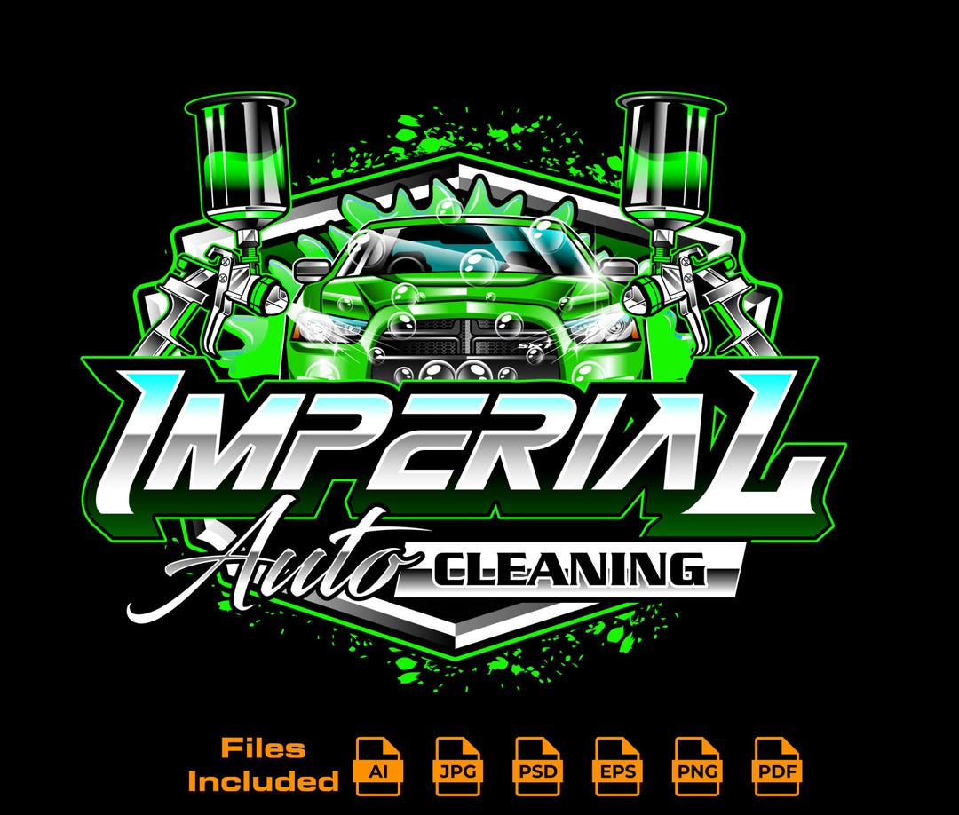 Custom Auto Detailing Logo, Car Cleaning Logo, Spray Detailing Logo ...