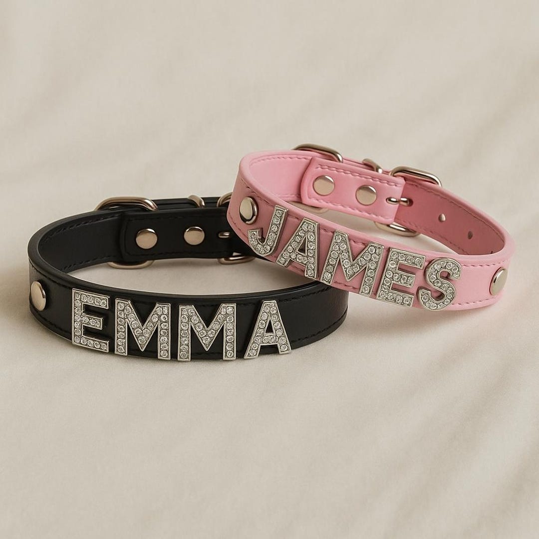 Custom Women Choker Collar, Name Choker Collar, Women Cosplay Initial ...
