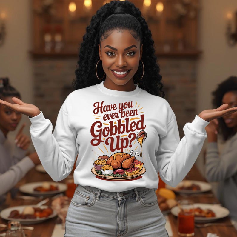 Funny Thanksgiving "gobbled Up" Shirt Design: PNG SVG (digital Download ...