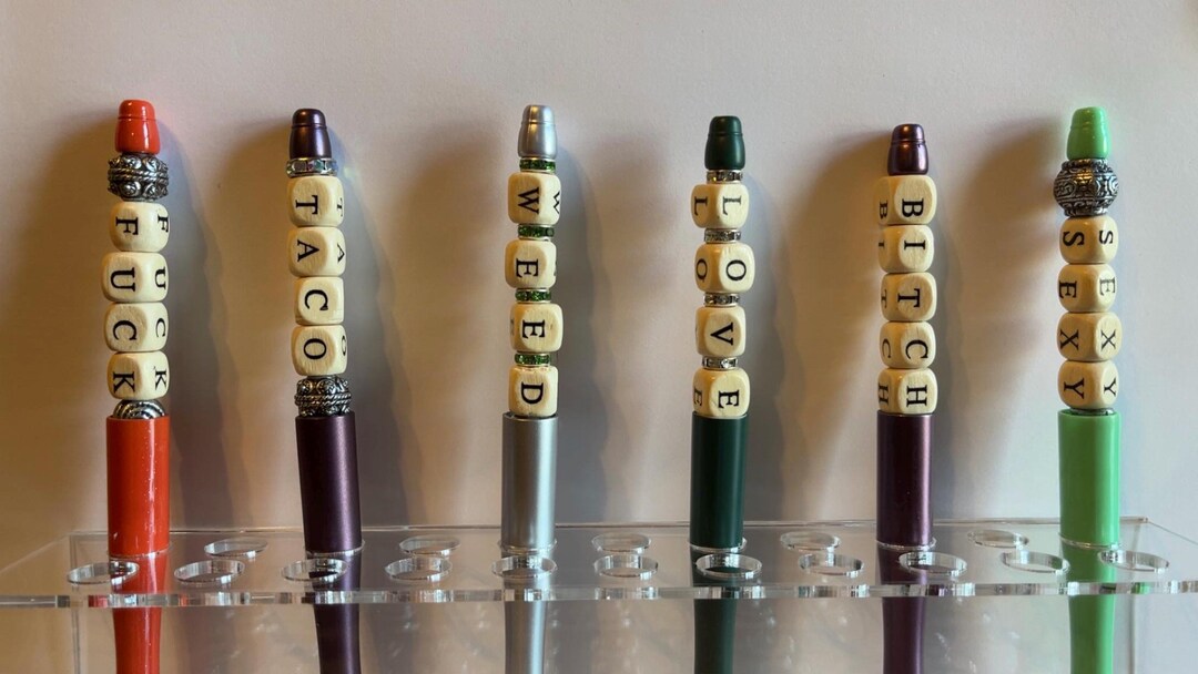 Handmade Word Pens With Wooden Letter Beads - Etsy