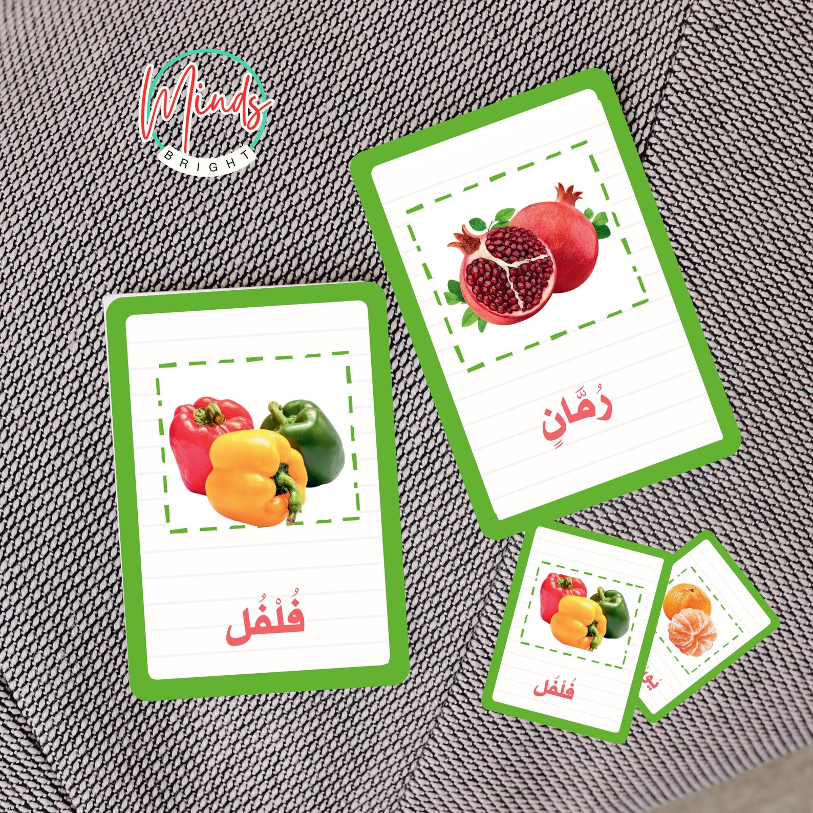 Arabic Fruit & Vegetable Flashcards for Kids | Colorful Printable Cards ...