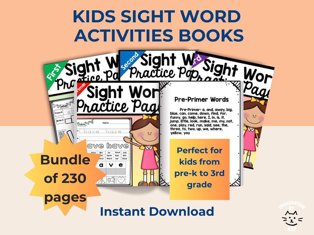 Sight Word Worksheets Bundle PDF | Prek to 3rd Grade Literacy ...