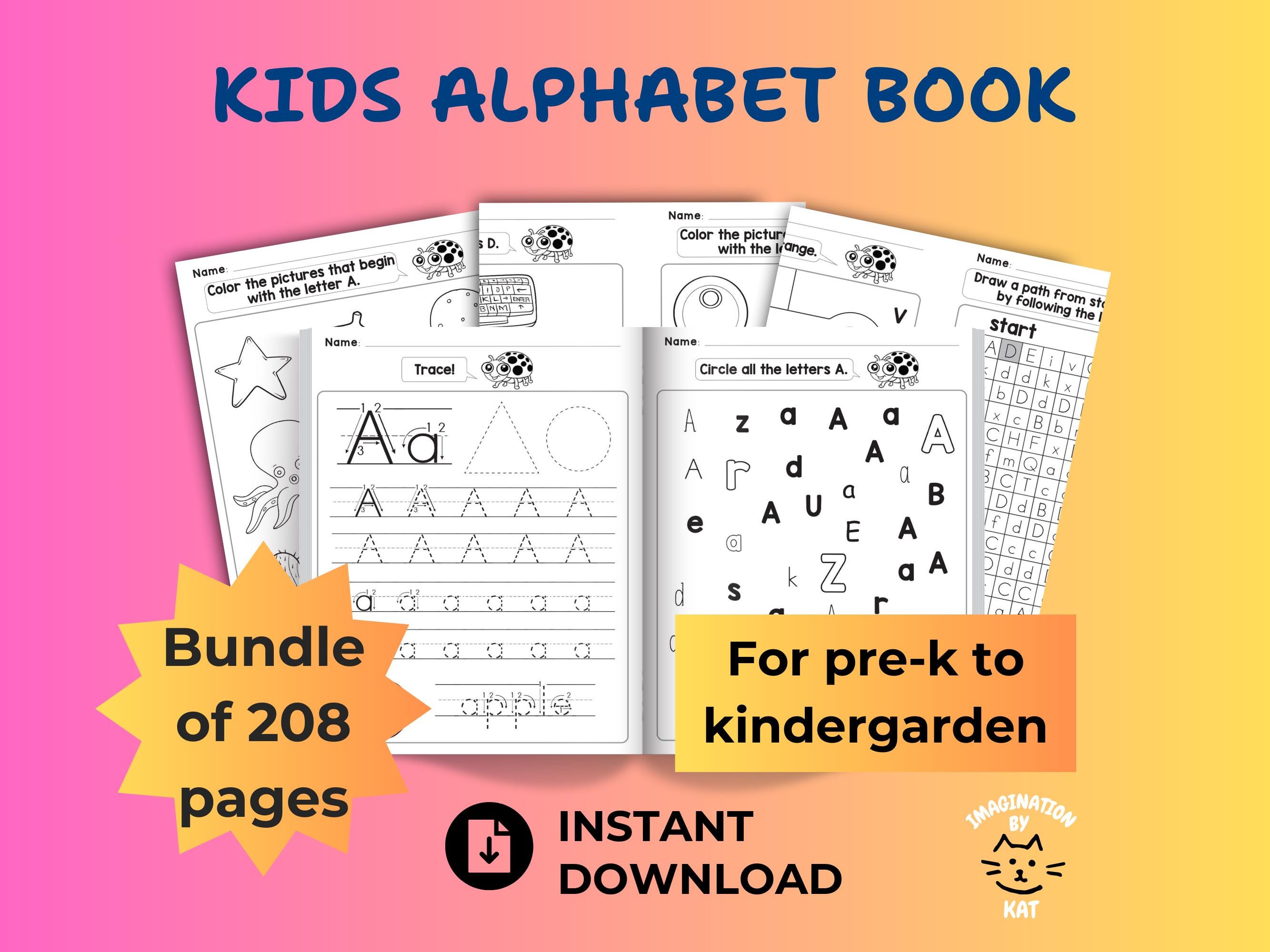 Alphabet A to Z Worksheet Bundle | 208 Printable Pages | Letter Tracing ...