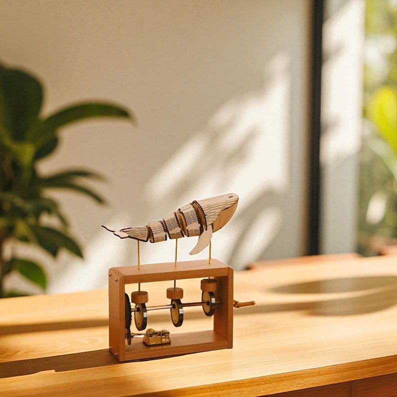 Handcrafted Wooden Whale Music Box: Kinetic Steampunk Sculpture - Etsy