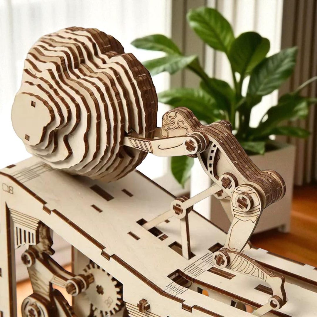 Sisyphus Automaton Kit: DIY Wooden Puzzle, Moving Sculpture - Etsy