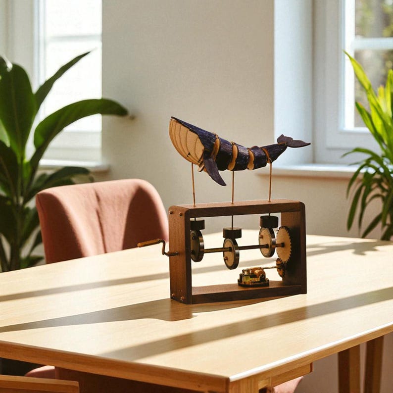 Handcrafted Wooden Whale Music Box: Kinetic Steampunk Sculpture - Etsy