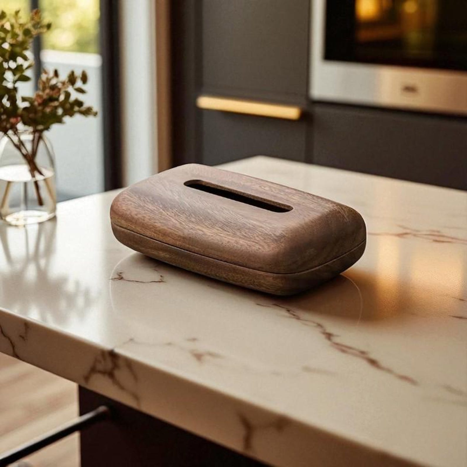Walnut Wood Tissue Box Cover – Modern Home Decor - Etsy