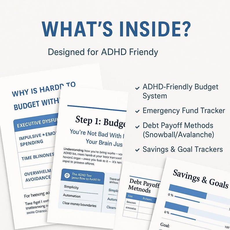 ADHD Budget Planner Printable | Simple Monthly Money Tracker | Easy ...