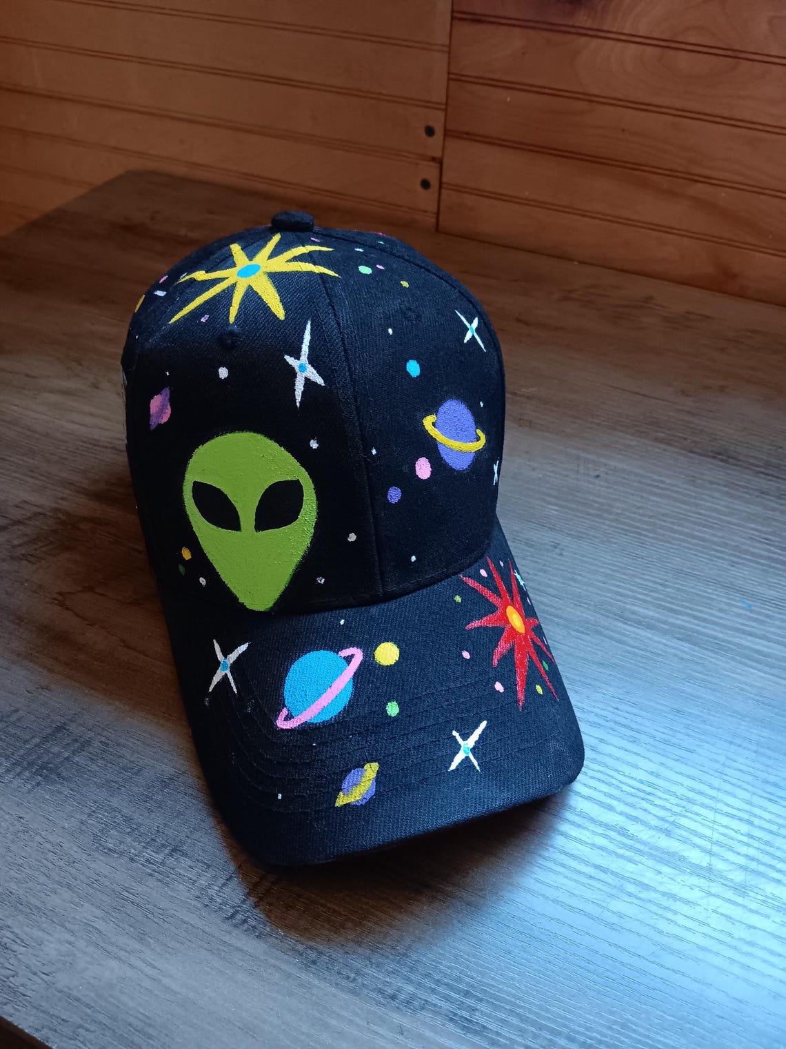Cosmic Baseball Cap Hand Painted - Etsy